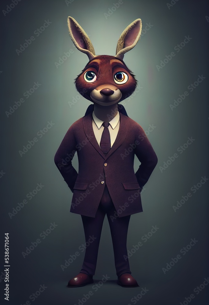 Proud rabbit in business class suit and tie. Dapper, elegant ...