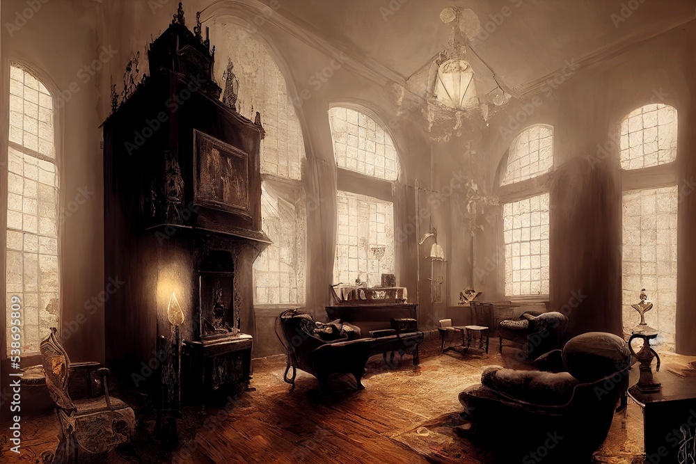 Victorian Drawing Room Illustration