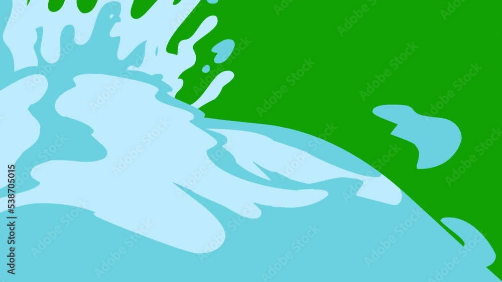 Cartoon water transition on a green screen. Cartoon water transition ...
