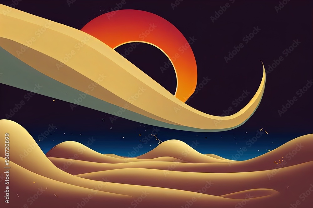 Tornado, wind storm with air funnel in desert. 2d cartoon illustration ...