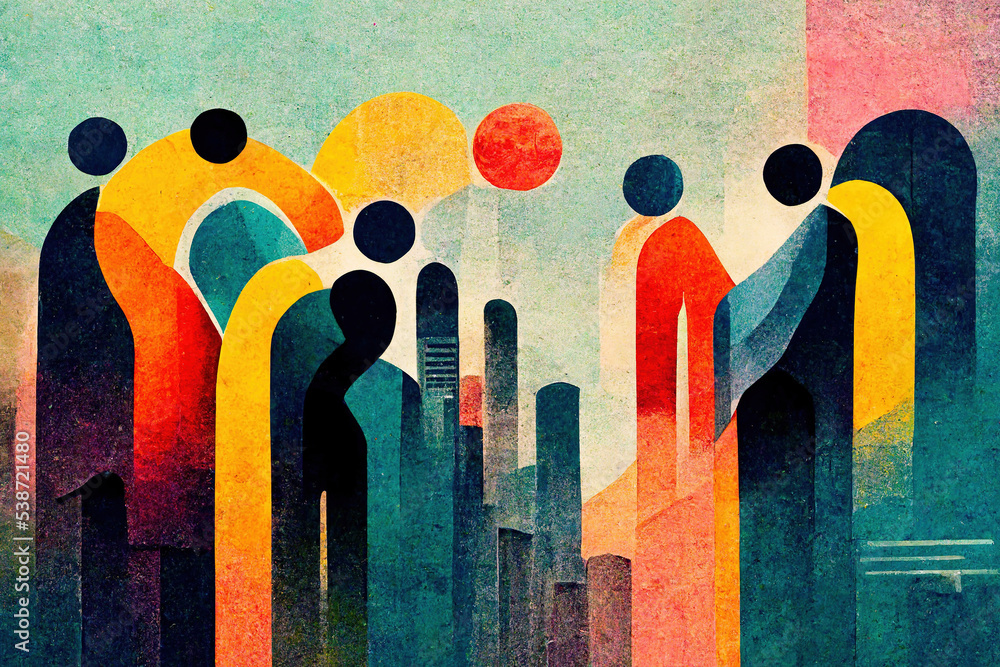 Poster Silhouette profile group people – Wall Art | UkPosters