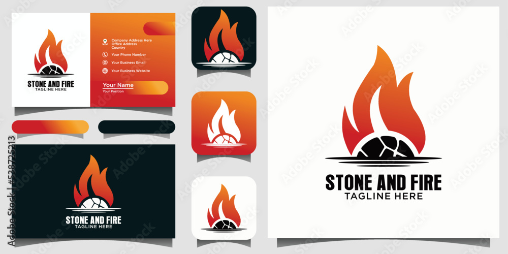 Fire Flame logo design inspiration Stock Vector | Adobe Stock