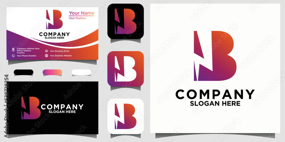 Blitz Letter B Logo design template Stock Vector | Adobe Stock