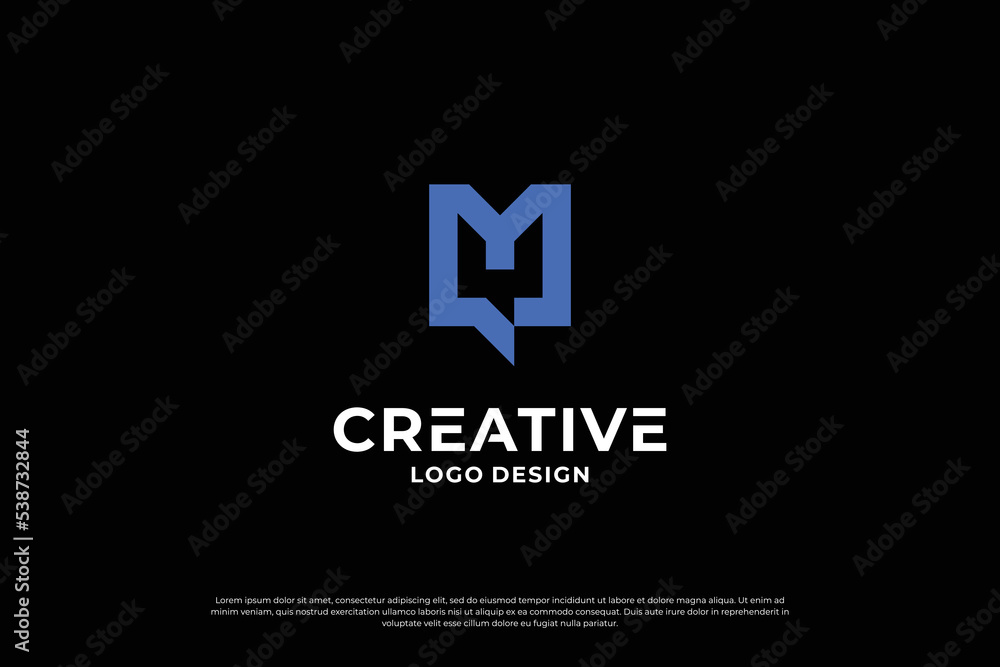 letter M logo design. Initial letters M logo mark, symbol vector. Stock ...