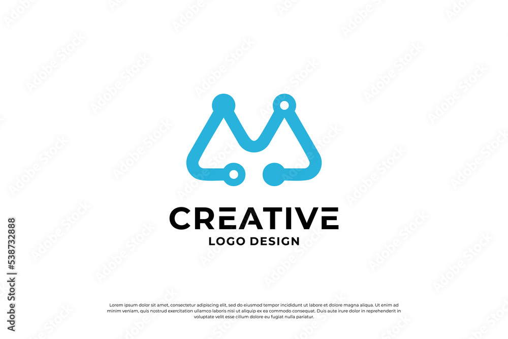 letter M logo design. Initial letters M logo mark, symbol vector. Stock ...