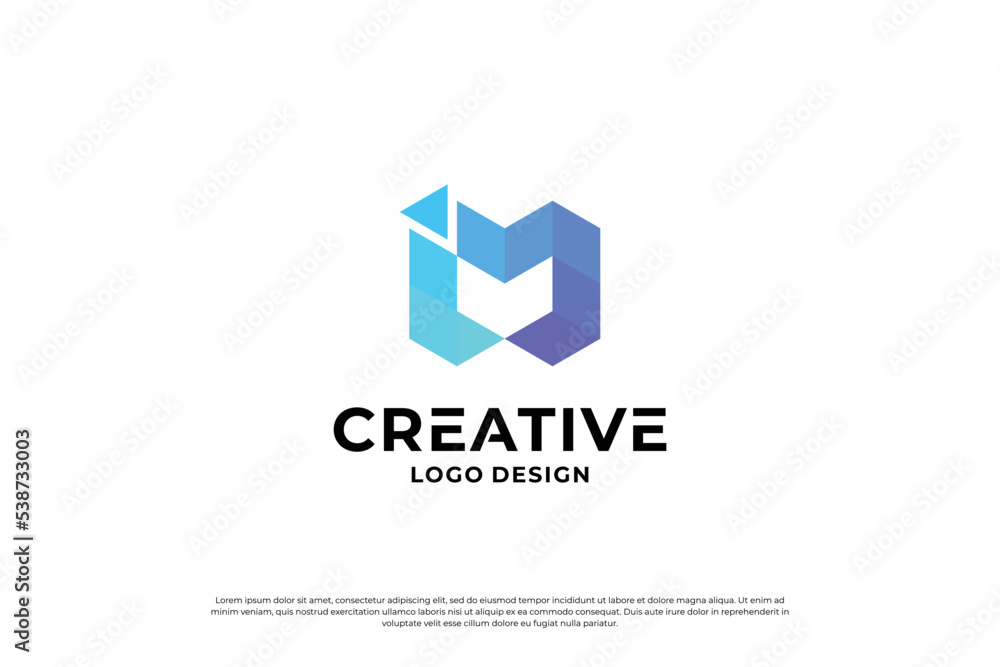 letter M logo design. Initial letters M logo mark, symbol vector. Stock ...