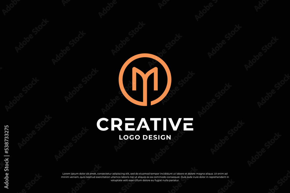letter M logo design. Initial letters M logo mark, symbol vector. Stock ...
