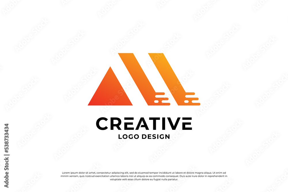 letter M logo design. Initial letters M logo mark, symbol vector. Stock ...