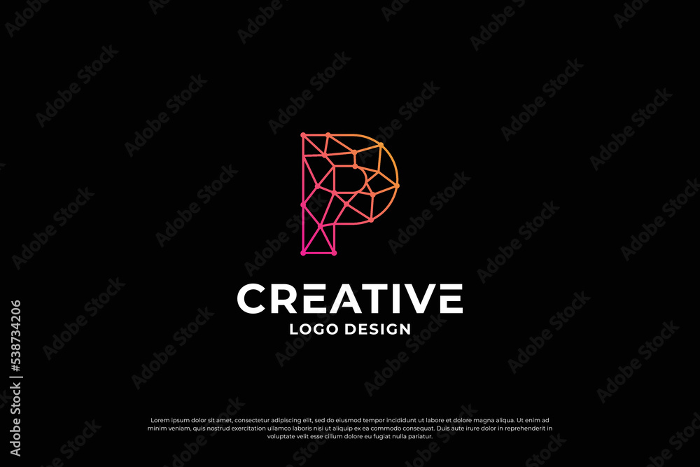 Letter P logo design inspiration. Initial letters P logo symbol mark ...