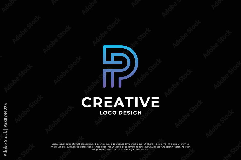 Letter P logo design inspiration. Initial letters P logo symbol mark ...