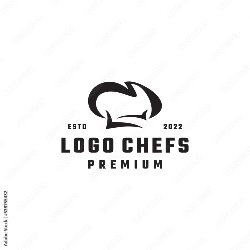 chef logo design, icon, chef hat, symbol, vector , premium chef logo ...