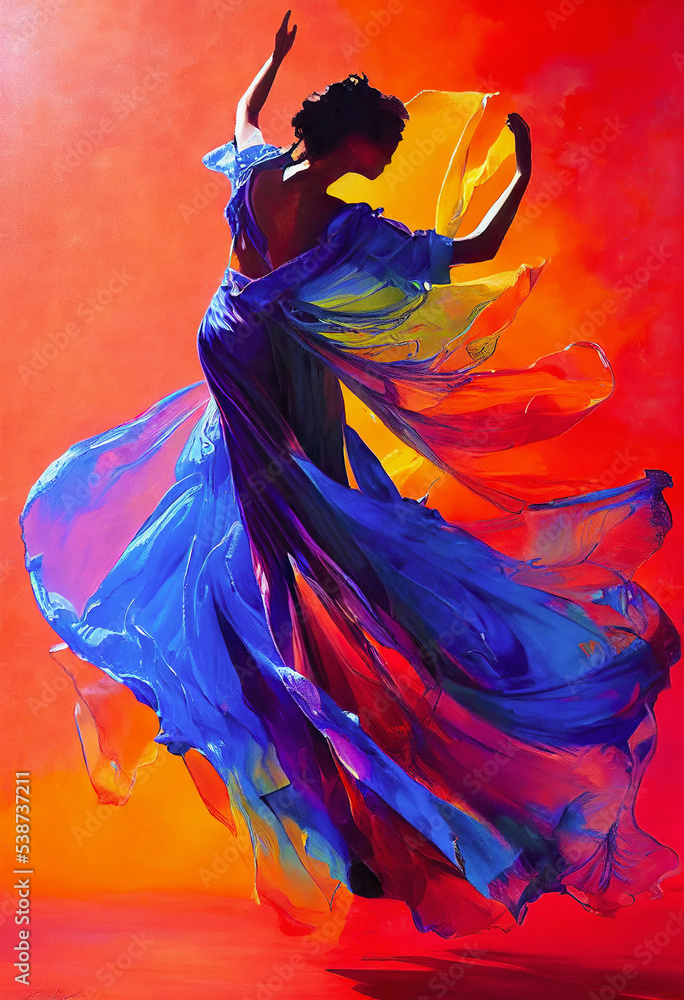 Dancing illustration dance art background digital artwork colorful ...