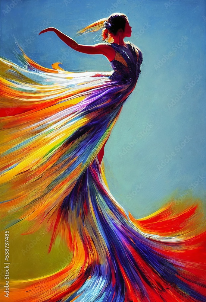 ภาพประกอบสต็อก Dancing illustration dance art background digital ...