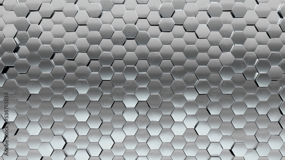 Hexagonal, Luxurious Wall background with tiles. Glossy, 3D, tile ...