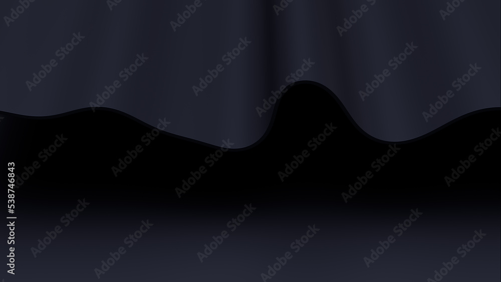 Black Ripple Wallpaper. Contemporary 3D Minimalist Background with Copy ...