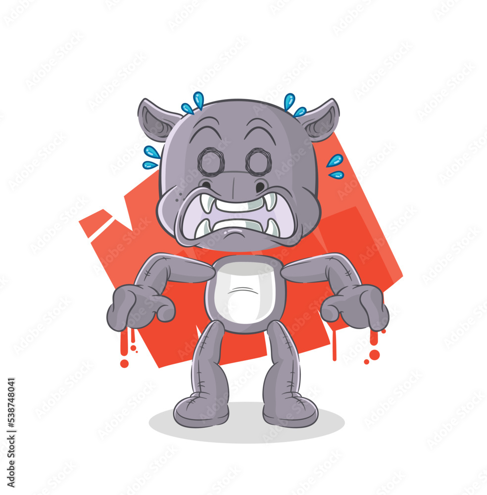hippopotamus monster vector. cartoon character Stock Vector | Adobe Stock