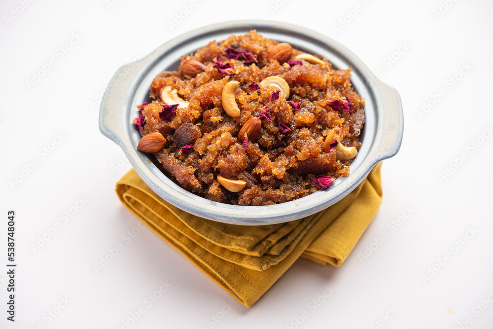 bread halwa also called halva, sheera, pudding or suji is an instant ...