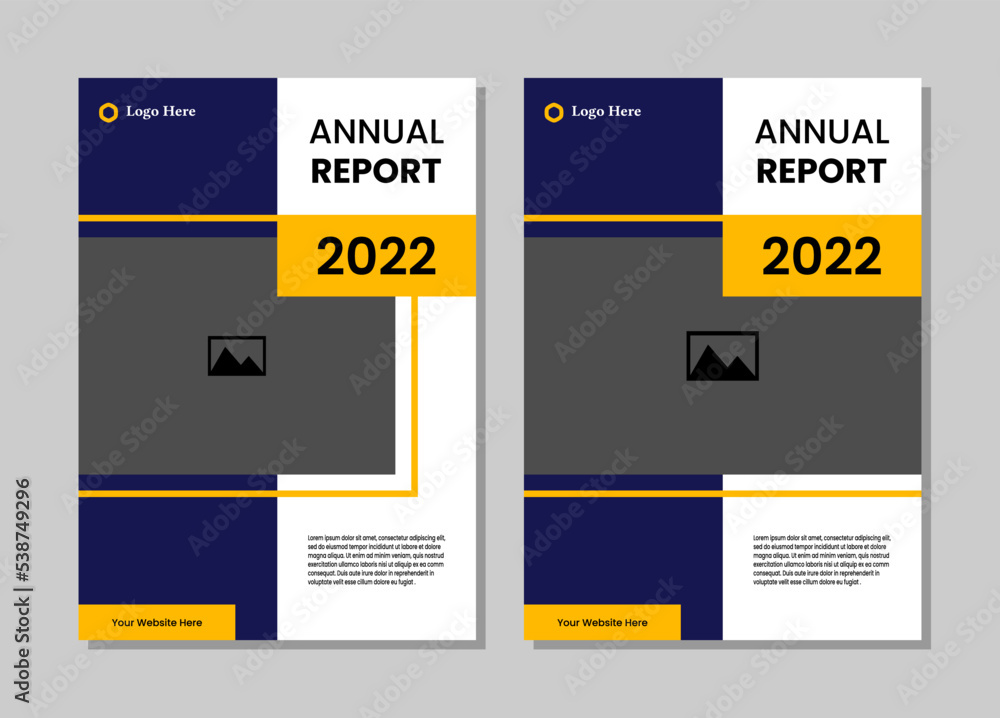 Simple cover layout template design with square shape for annual report ...