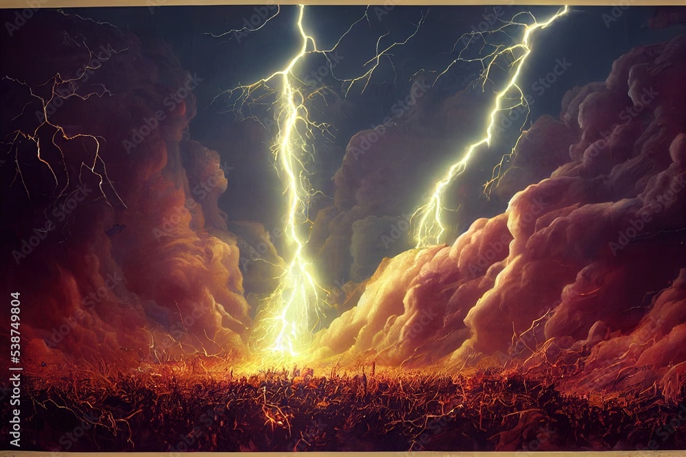 Ilustração do Stock: The god of thunder Thor makes a crushing blow with ...