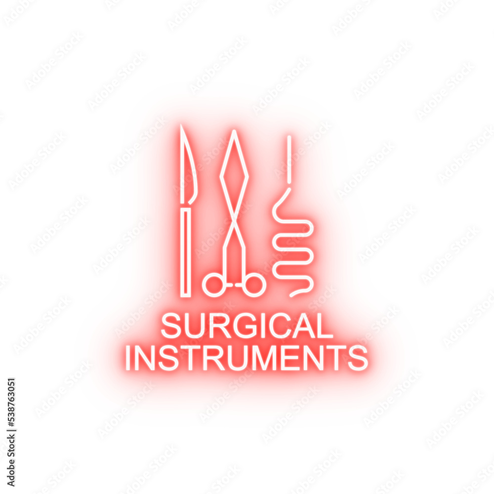 surgical instruments line neon icon Stock Illustration | Adobe Stock
