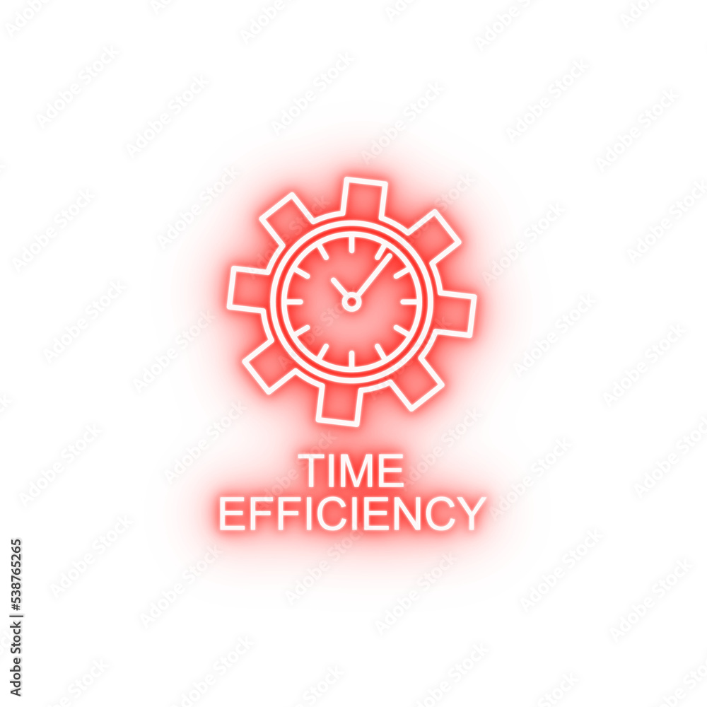 time efficiency outline neon icon Stock Illustration | Adobe Stock