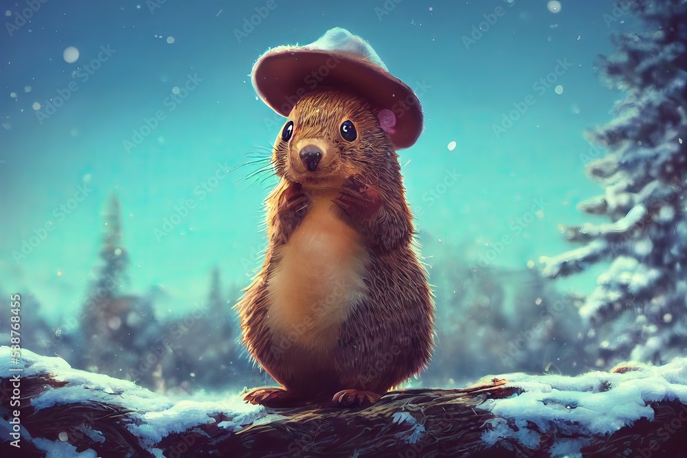 3D Rendered computer-generated groundhog for the 2022-2023 Winter ...