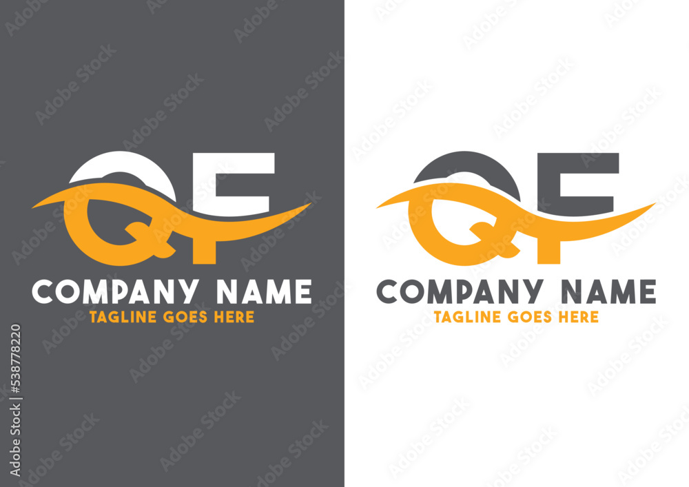 Letter QF logo design vector template, QF logo Stock Vector | Adobe Stock