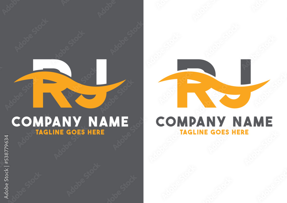Letter RJ logo design vector template, RJ logo Stock Vector | Adobe Stock