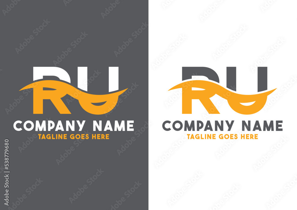 Letter RU logo design vector template, RU logo Stock Vector | Adobe Stock
