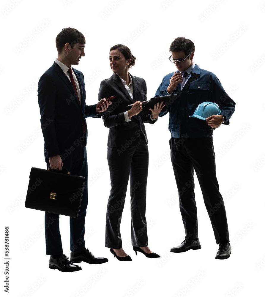 Multinational business group having a meeting. Background transparent ...