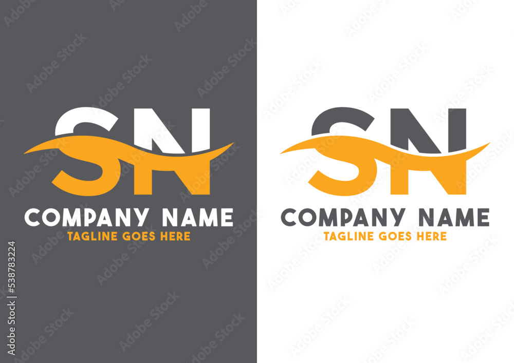 Letter SN logo design vector template, SN logo Stock Vector | Adobe Stock