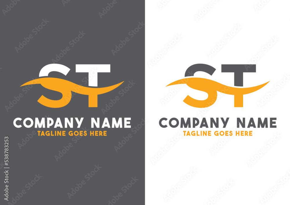 Letter ST logo design vector template, ST logo Stock Vector | Adobe Stock