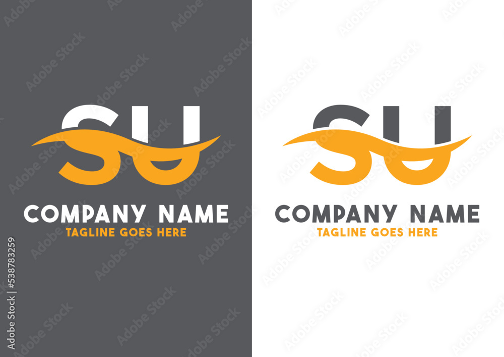 Letter SU logo design vector template, SU logo Stock Vector | Adobe Stock