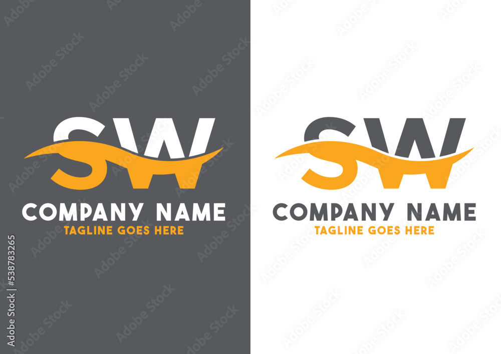 Letter SW logo design vector template, SW logo Stock Vector | Adobe Stock