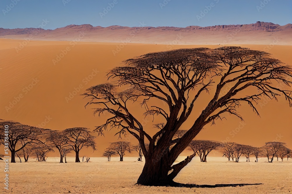 The Valley, famous for the skeletons of dead trees. Africa. Namibia ...