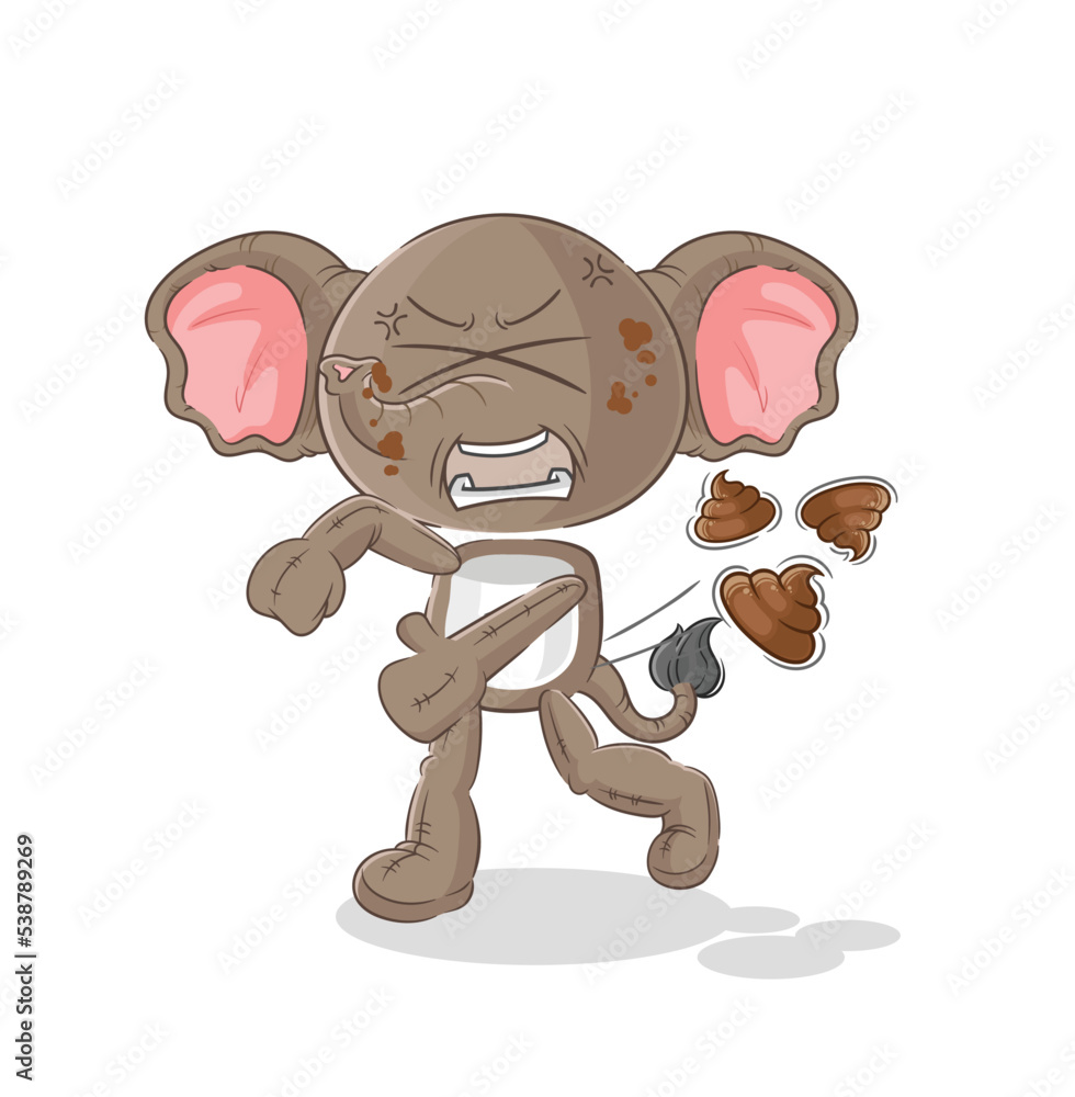 elephant throwing shit vector Stock Vector | Adobe Stock
