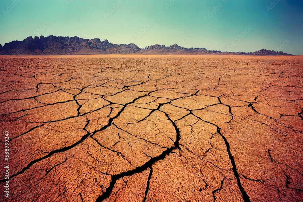 Cracked soil in the desert. Desert cracked soil. Desert scene. Desert ...