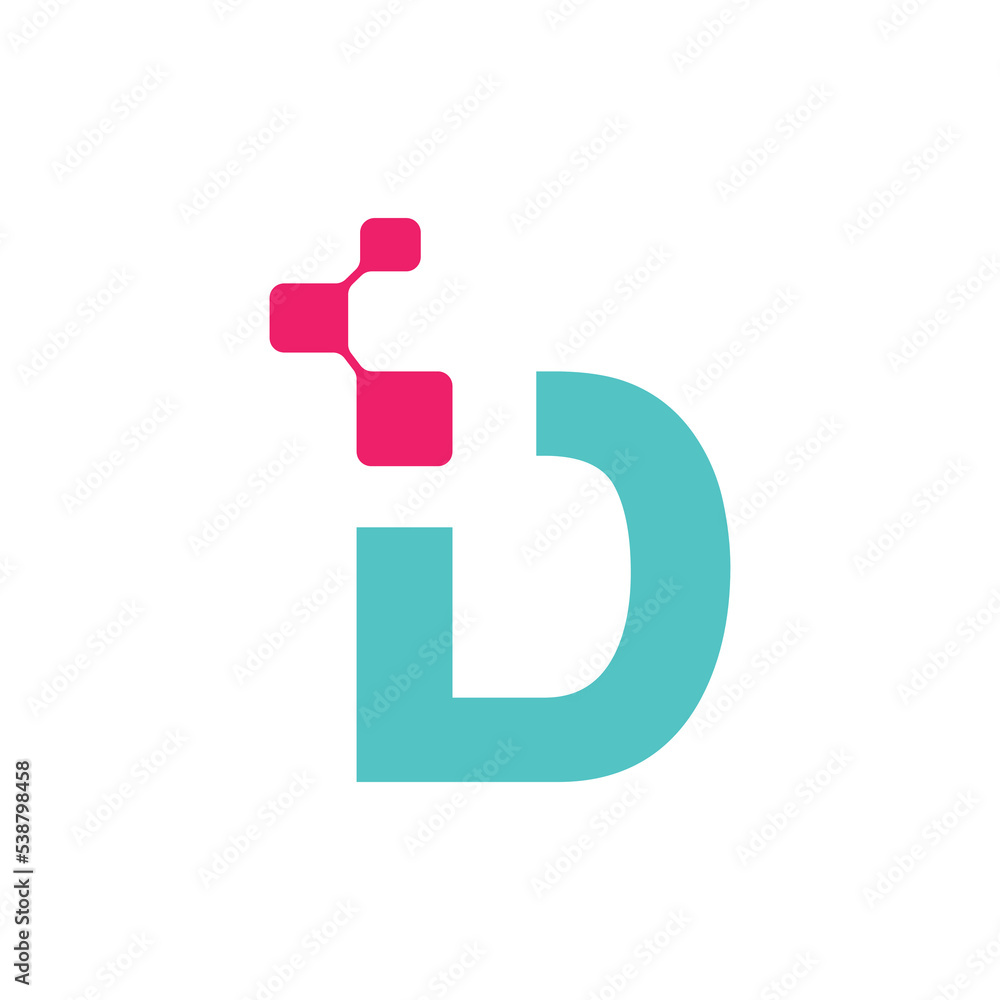 Letter ID logo design with technology symbol. Tech logo design Stock ...