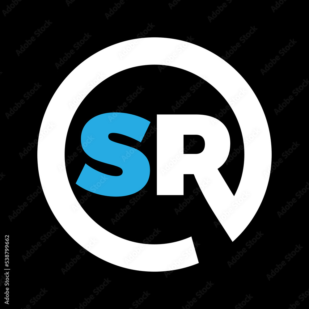 SR letter logo design with a circle shape. SR circle and cube shape ...