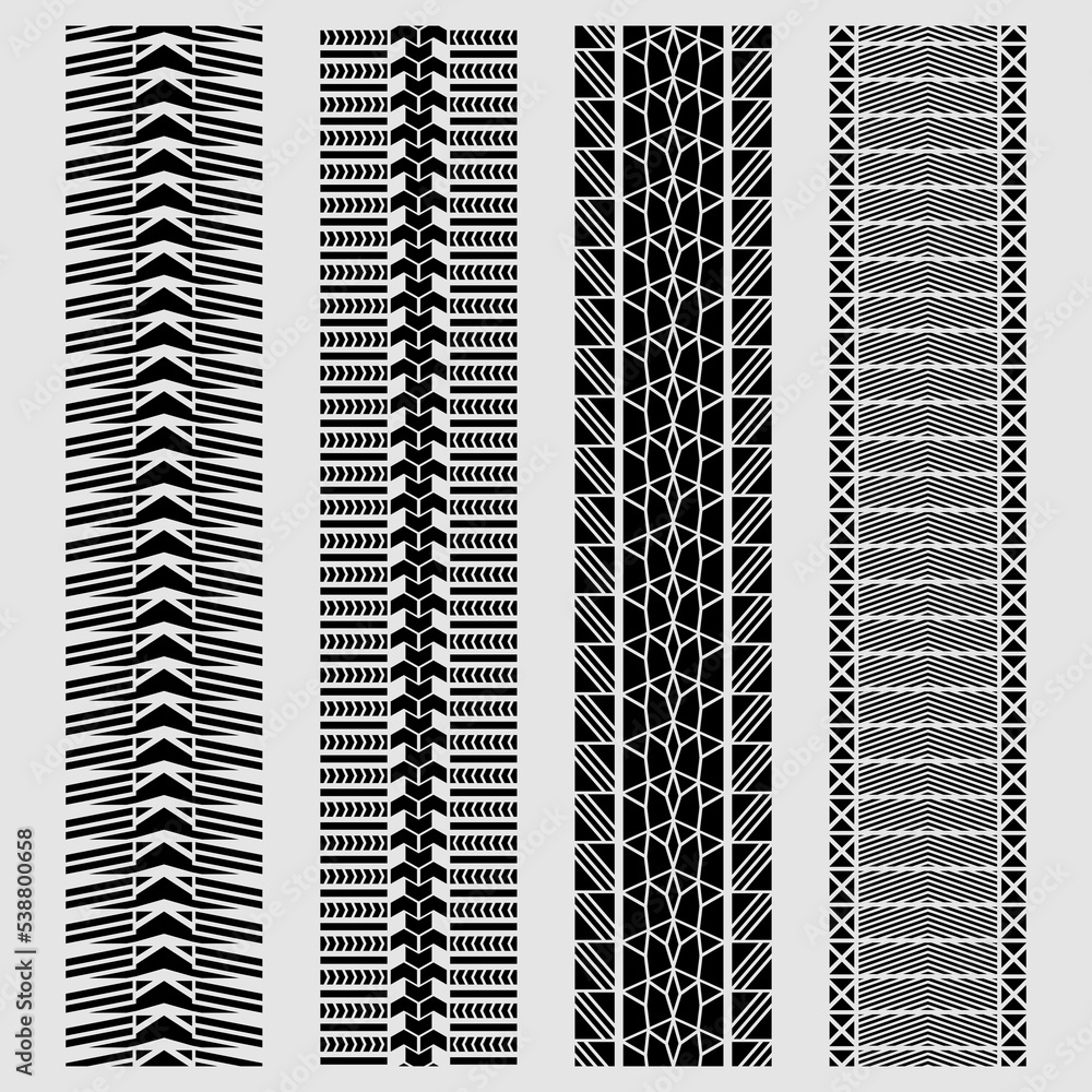 Black Tire Tracking Car Wheel or Transport Set on Road Texture Pattern ...