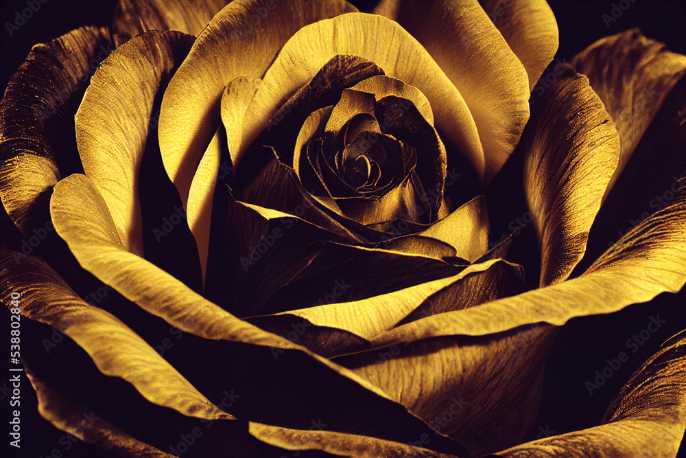 Golden Rose, Made by AI, Artificial Intelligence Stock Illustration ...