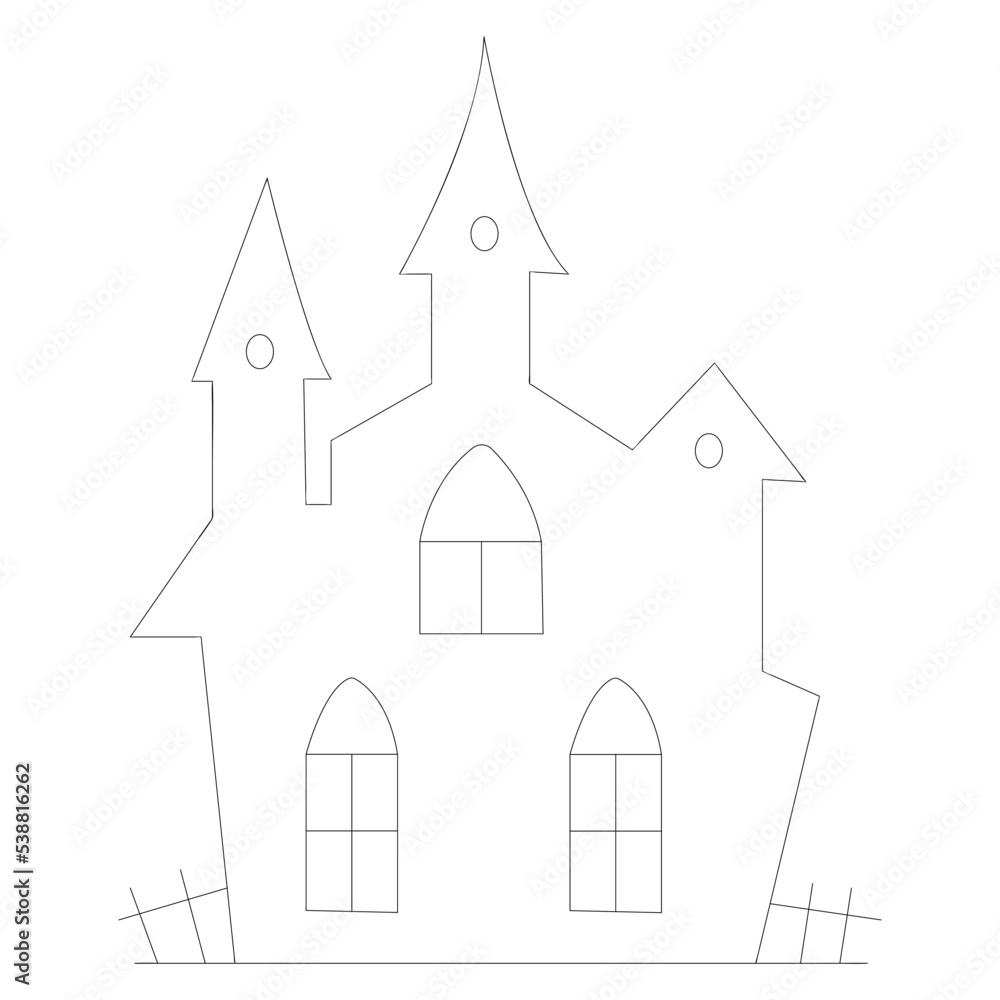 Drawing of Halloween witch house vector isolated on white background ...