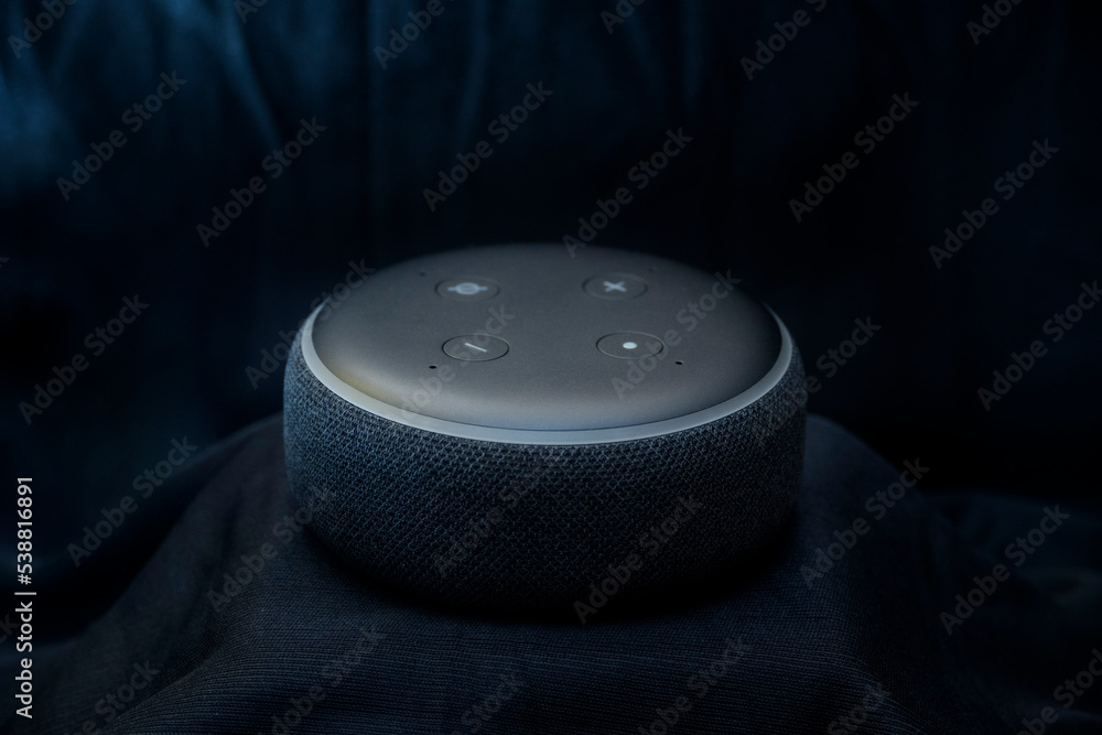 Bankura, West Bengal, India - September 24, 2022: Amazon Echo Dot third ... Bankura, West Bengal, India - September 24, 2022: Amazon Echo Dot third ...