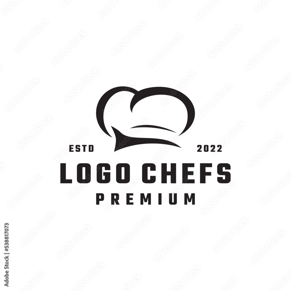 chef logo design, icon, chef hat, symbol, vector , premium chef logo ...