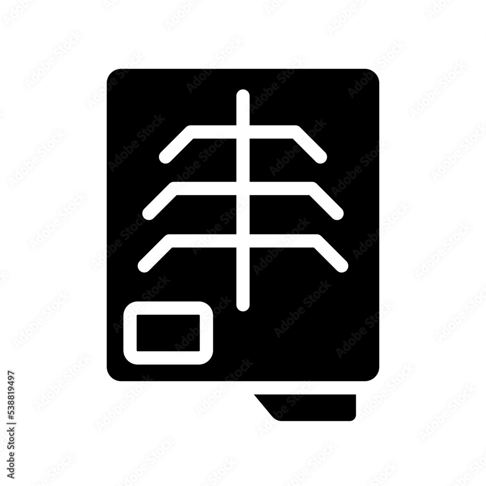 Vetor do Stock: Radiography test black glyph icon. Radiology checkup ...