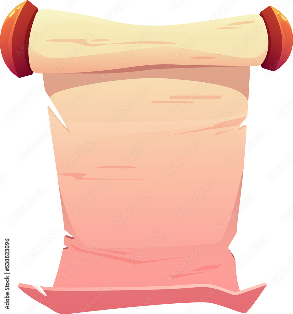 Rolled cartoon papyrus Stock Illustration | Adobe Stock