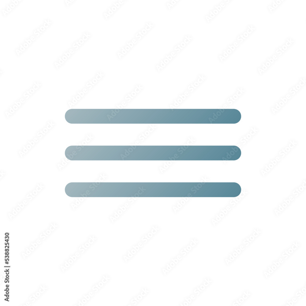 Hamburger menu button pixel perfect flat gradient two-color ui icon. Interactive element. Simple ...