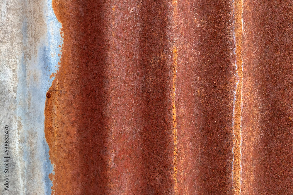 Old rusty zinc wall. Rusty style metal sheet roof texture. Background ...