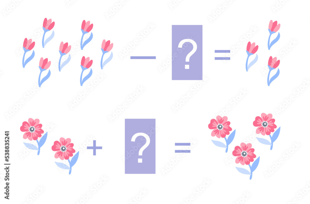 Educational game for children. Cartoon illustration of mathematical ...