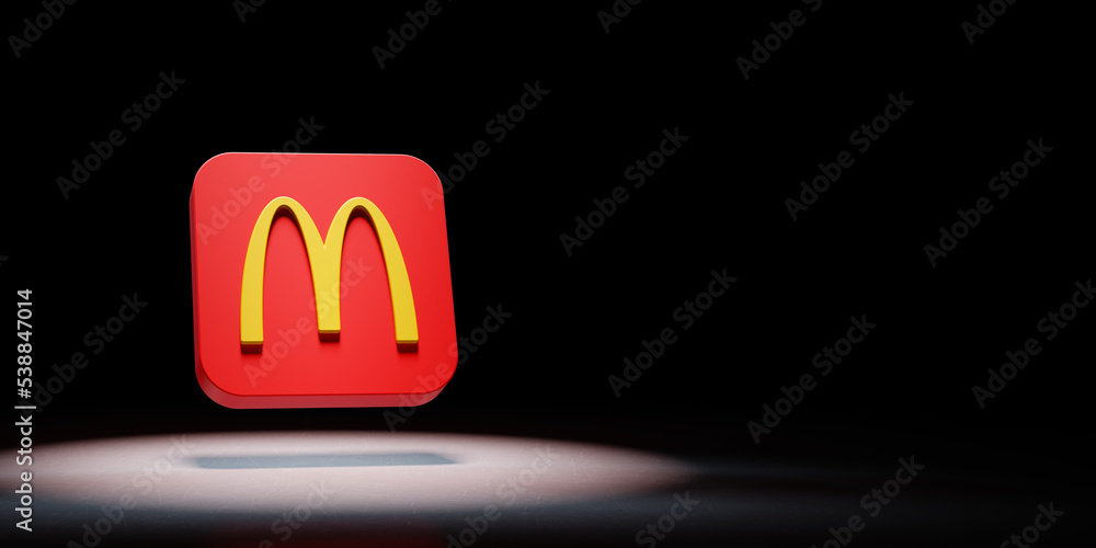 McDonalds Logo Spotlighted on Black Background Stock Illustration ...